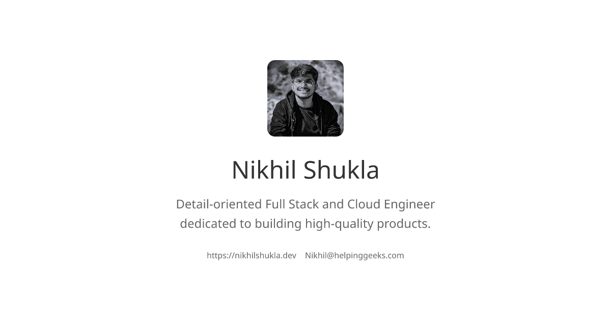 Nikhil Shukla - Resume